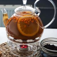 China CnGlass 22oz.Tea Pot wholesale water juice jug borosilicate glass teapot loose leaf tea maker with strainer for flower tea for sale