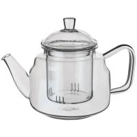China CnGlass 500ML High Quality Mouth Blown Borosilicate Glass stovetop safe Teapot with removable Infuser for sale