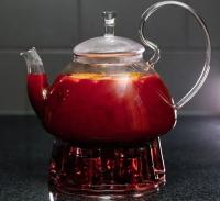 China CnGlass 800ml high quality stovetop safe  mouth blow Double wall Borosilicate  glass flower tea pot for sale