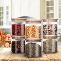 China Glass Food Storage Jar CnGlass Clear High Airtight With Bamboo Lid and Borosilicate for sale
