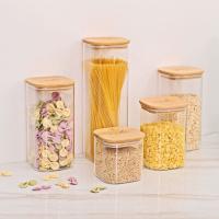 China CnGlass 71oz. Airtight Glass Food Container Multifunctional Design with Bamboo Lid for sale