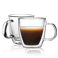 China Handmade Double Wall Glass Tea Cup for Insulated Coffee and Cappuccino 160ml Capacity for sale