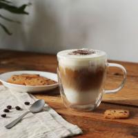 China Handmade Double Wall Glass Tea Cup for Insulated Coffee and Cappuccino 160ml Capacity for sale