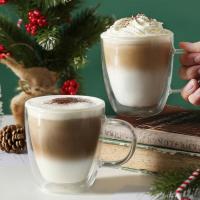 China Double Wall Insulated Glass Mugs Gift for Presents Occasion Microwave Safe 0.36KGS/PC for sale