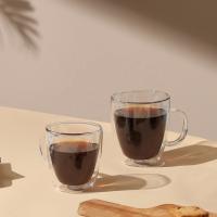 China Double Wall Insulated Glass Mugs Gift for Presents Occasion Microwave Safe 0.36KGS/PC for sale