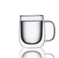 China American Style Double Wall Glass Coffee Mug Handmade Cup for Coffee and Espresso for sale