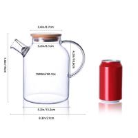 China BPA Free Borosilicate Glass Teapot by CnGlass 50.7oz. Double Wall Microwave Oven Safe for sale