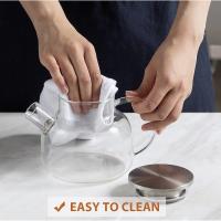 China CnGlass 900ml Pots Tea High Quality Borosilicate Glass Tea Pot Stovetop Safe Glass Kettle Teapot With Stainless Steel Lid for sale