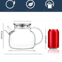 China CnGlass 900ml Pots Tea High Quality Borosilicate Glass Tea Pot Stovetop Safe Glass Kettle Teapot With Stainless Steel Lid for sale