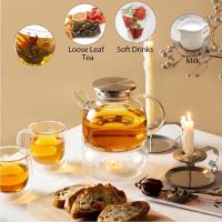 China CnGlass 900ml Pots Tea High Quality Borosilicate Glass Tea Pot Stovetop Safe Glass Kettle Teapot With Stainless Steel Lid for sale