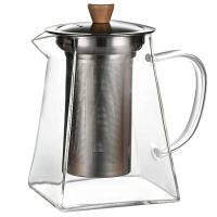 China CnGlass High quality heat resistant glass teapot for tea coffee borosilicate tea maker with stainless steel infuser for sale