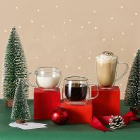 China Modern Design Style CnGlass Clear Milk Tea Cup Glass Coffee Espresso Cups Customised for sale