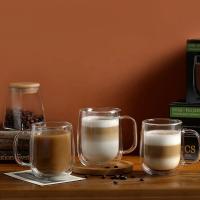 China Modern Design Style CnGlass Clear Milk Tea Cup Glass Coffee Espresso Cups Customised for sale