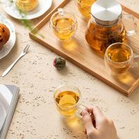 China Wholesale Glass Tea Cup Set Customised Logo Clear Double Wall Glass Coffee Mug Borosilicate Glass Espresso Cup for sale