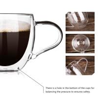 China CnGlass Microwave Safe Borosilicate Glass Coffee Mug Heat Resistant Espresso Glass Cup Double Wall Glass Coffee Cup for sale