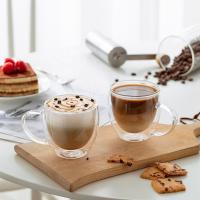 China CnGlass Microwave Safe Glass Drinking Cup Handmade Glass Tea Cup Double Walled Borosilicate Glass Espresso Coffee Cup for sale