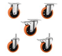 China Heavy Duty PU Caster Wheels with Brake Swivel Locking Casters for Cart, Trolley, Workbench & Industrial Use OEM Wholesale for sale