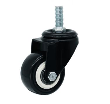 China 2.5inch Light Duty Small Furniture Rotary Wheel Chair Caster Black Polyurethane Caster Wheel for sale
