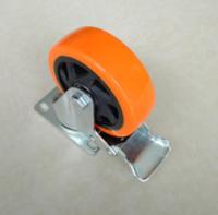China Heavy Duty Orange PU Swivel Caster Wheel 1 5 2 2 5 3 4 5 Inch For Trolley Workbench for sale