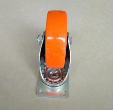 China Low Noise2 Inch 4 Inch Orange Pvc SwiveCastor Wheel Medium Duty Caster for sale