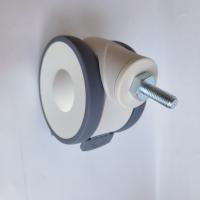 China Noiseless Swivel Medical Caster Wheel TPR Rubber 5 Inch Threaded Aluminum Stem Double Brake Anti Static Caster for sale