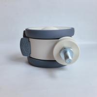 China Noiseless Swivel Medical Caster Wheel TPR Rubber 5 Inch Threaded Aluminum Stem Double Brake Anti Static Caster for sale