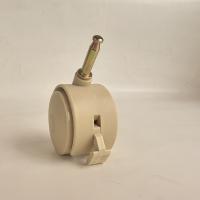 China Swivel Caster Wheels Grip Neck Stem,Heavy Duty Light Brown PVC Wheel for Furniture Table Cabinet Shelf for sale