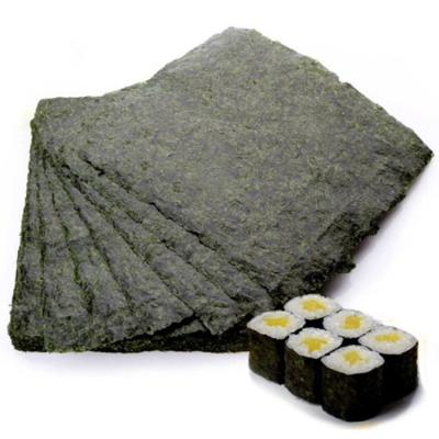 China Grade A Roasted Sushi Nori 100 Sheets 19x21cm Dark Green Dried Seaweed for Japanese Restaurant for sale