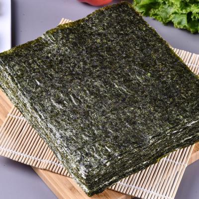 China Roasted Seaweed Nori 100 Sheets per Bag Dark Green Rectangular Sushi Nori for sale