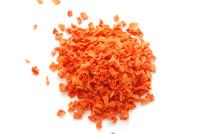 China Orange Dried Carrot Flakes 5x5mm | Dehydrated Vegetable Chips with 8% Max Moisture | 25kg Carton Packaging for sale