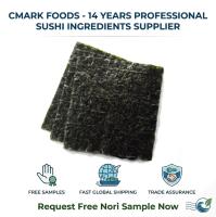 China Dark Green Roasted Seaweed Nori Temaki Hand Roll Sheets 50 Sheets Per Bag for sale