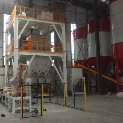 China Modern Smart Mortar Factory Automatic Dry Mix Powder Production Line with Remote Control System & Robotic Palletizing Unit for sale