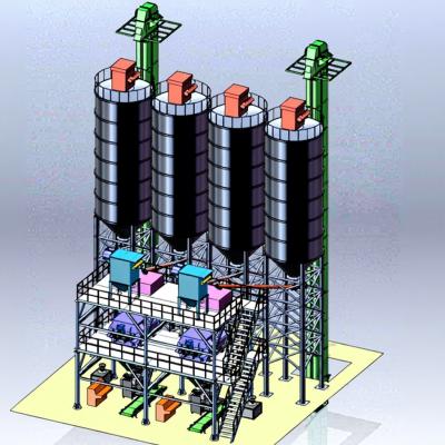 China Large-scale Automated Dry Powder Mortar Manufacturing Plant Tile Adhesive Wall Putty Production Line Construction Equipment for sale