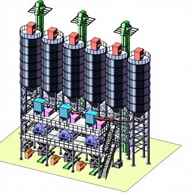 China Fully Automatic Dry Mortar Mixing Plant Wall Putty Plaster Gypsum Sand Cement Mixer Ceramic Tile Adhesive Grout Making Machine for sale