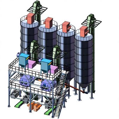 China High Efficiency Dry Mortar Mixing Plant Wall Putty Plaster Skim Coat Sand Cement Mixer Tile Adhesive Glue Grout Making Machine for sale