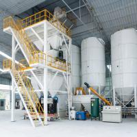 China Full Automatic Tile Adhesive Production Line Turnkey Project Dry Mixed Mortar Manufacturing Plant with Robotic Bag Palletizer for sale