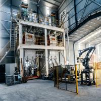China Automatic Wall Putty Manufacturing Plant Skim Coat Production Line Dry Mix Powder Mortar Equipment for Large Projects for sale