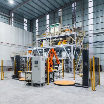 China Labor-Saving Full Automatic Dry Mix Mortar Plant with Robotic Arm Palletizer Dry Powder Mortar Production Line Manufacturing for sale
