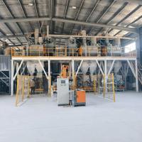China Full Set Automatic Dry Powder Mortar Production Line Turnkey Solution Tile Glue Plant with Robot Palletizer & Packing Machine for sale