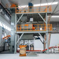 China Tower Type Vertical Dry Mortar Production Line Space Saving Automatic Tile Glue Mixing Plant High Efficiency Mixer Machine for sale