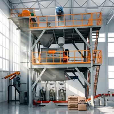 China High Precision Mixing Automatic Dry Powder Mortar Plant for Premium Tile Glue & Wall Putty Production with ISO Standard Output for sale