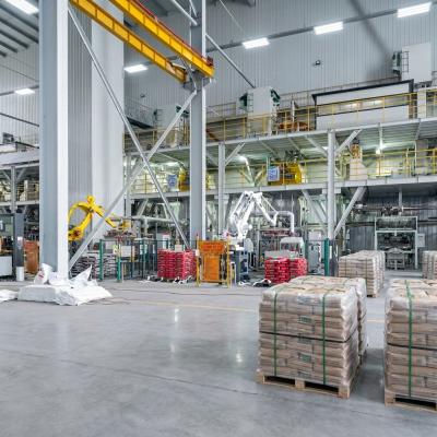 China Intelligent Dry Mortar Plant with Real-time Data Monitoring Fully Automatic Tile Glue Production Line Smart Factory Set for sale