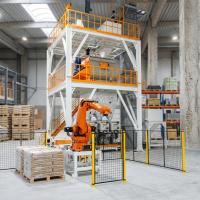 China Comprehensive Automatic Dry Mortar Production Line with Valve Bag Packer & Robot Palletizer for Professional Mortar Factory for sale