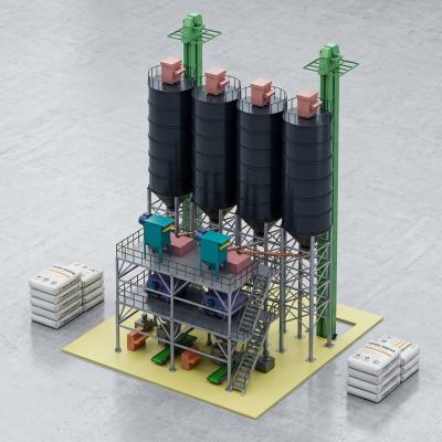 China Professional Automatic Dry Mortar Mixing Set for Construction Contractors Tile Glue & Putty Powder Production Line Price for sale