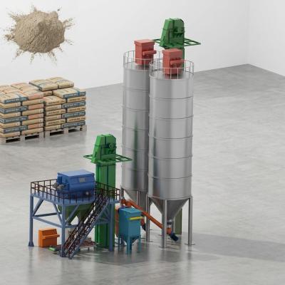 China Fully Automatic Dry Powder Mortar Production Line for Tile Adhesive Wall Putty Skim Coat Making Plant with PLC Factory Price for sale