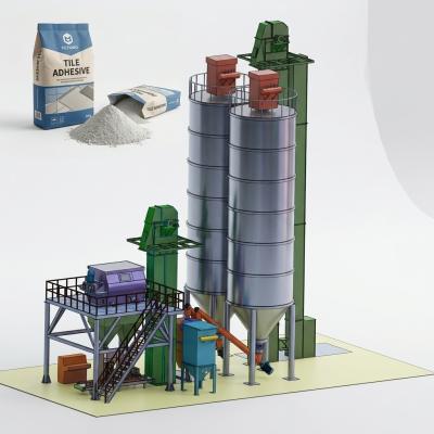 China 10-20TPH High Capacity Dry Mortar Plant Automatic Ceramic Tile Glue Production Line with Precision Batching Machine Factory for sale