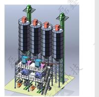 China Turnkey Project Full Set Automatic Dry Mortar Production Line Tile Glue Plant with Robot Palletizer & Automated Packing Line for sale