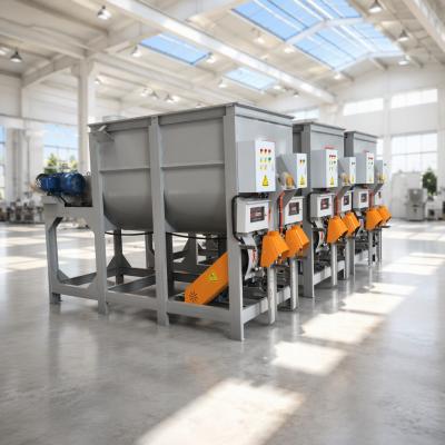 China New LEIXIN Automatic Small Dry Mortar Mixing Plant 27KW 380V Tile Adhesive Production Equipment for sale