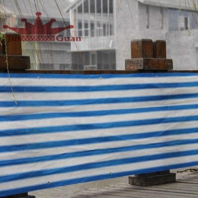 China Tennis Court Outdoor Garden Balcony Privacy Screen Windbreak Blue White 180gsm for sale