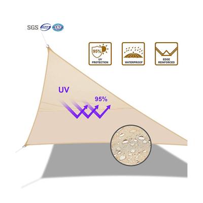 China Polyester Fabric Triangle Sun Shade Sail PU Coated Rust Proof 160gsm for sale